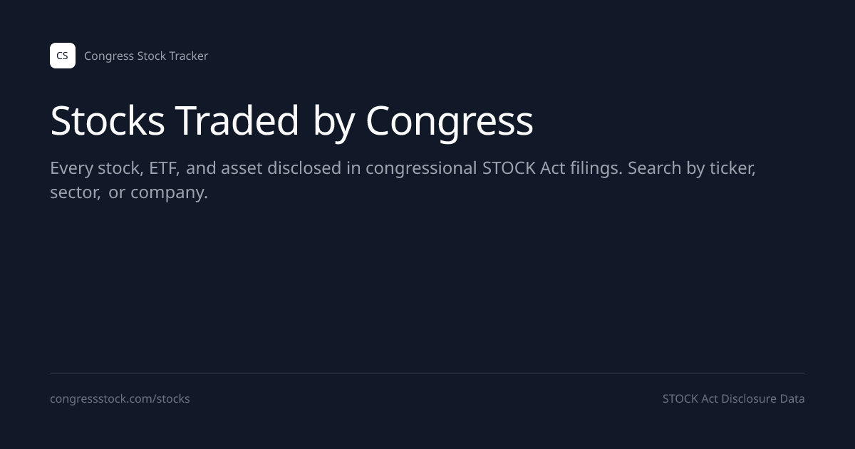 Stocks Traded by Congress – All Companies in Congressional Portfolios ...